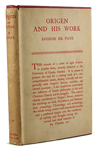 Origen and His Work: Amazon.co.uk: Eugène de Faye; Fred Rothwell (trans ...