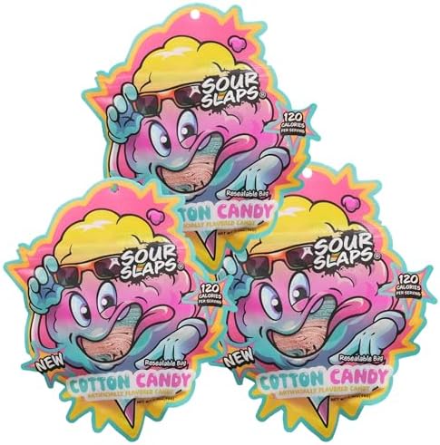 Amazon.com : Sour Slaps 3-Pack Flavored Sour Candy Belts - Deliciously ...
