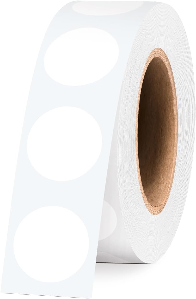 Amazon.com : WANSTE 500 PCS 1/2" White Circle Stickers,Color Dot ...