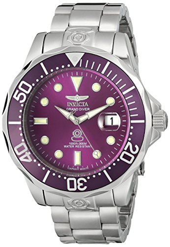 Invicta Men's 13938 Pro Diver Automatic Purple Dial Stainless Steel ...