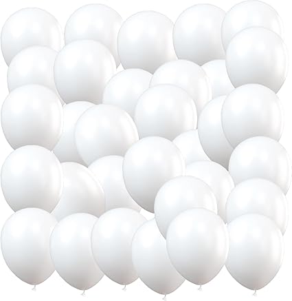 Amazon.com: White Balloons, 100 Pcs 12 inch Latex White Party Balloons ...