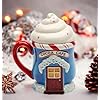 Amazon.com | Cosmos Gifts Santa's Village Covered Ceramic Mug, 6-1/8 ...