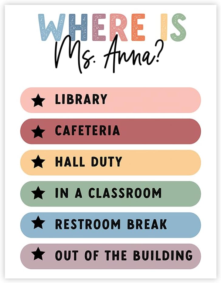Amazon.com: Andaz Press Personalized Where Is the Teacher Poster with ...