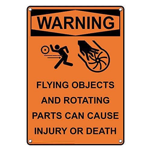 Amazon.com: Weatherproof Plastic Vertical OSHA Warning Flying Objects ...