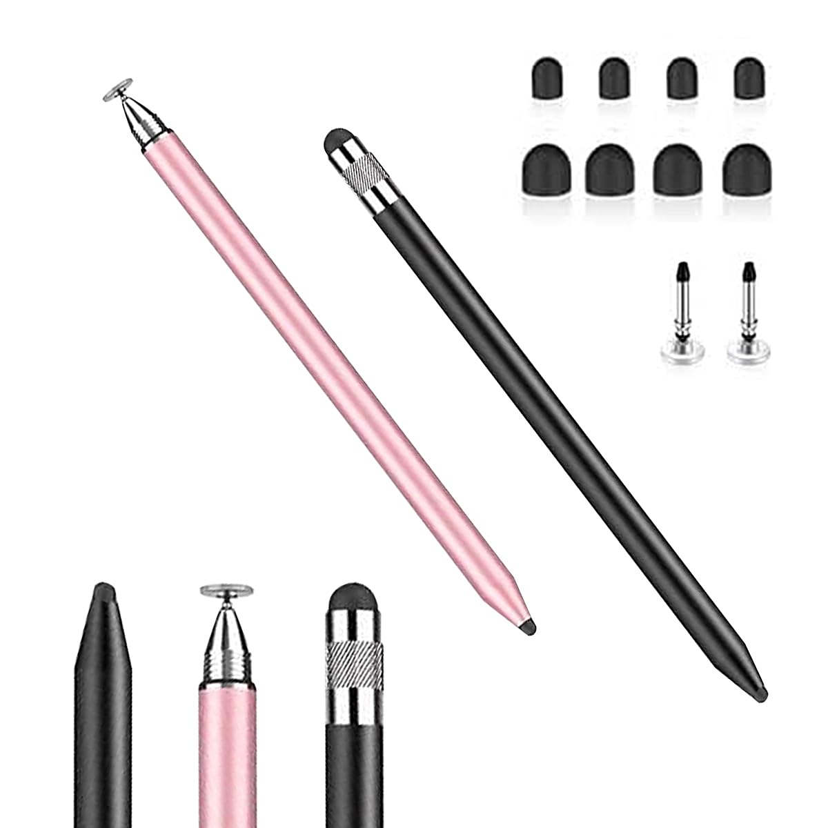 (2 pcs) Stylus Pencil for iPhone and iPad, 3-in-1 Universal Capacitive ...