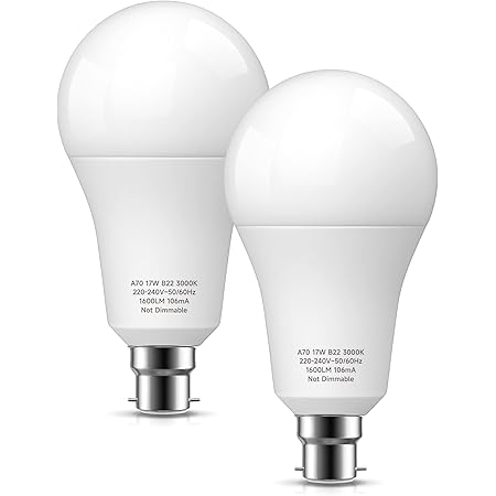 LOHAS B22 LED Bulbs 150W Equivalent, 17W LED Bayonet Light Bulb, Cool ...