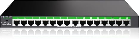 Amazon.com: STEAMEMO 16 Port Gigabit Switch, Easy Smart Managed ...