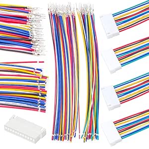 Kidisoii XH 2.54mm JST Female Connector Kit with 22AWG Pre-Crimped Wire, 2/3/4/5/6/7/8/9/10/12 ...