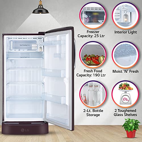 LG 215 L 3 Star Direct-Cool Single Door Refrigerator (GL-D221ASED ...