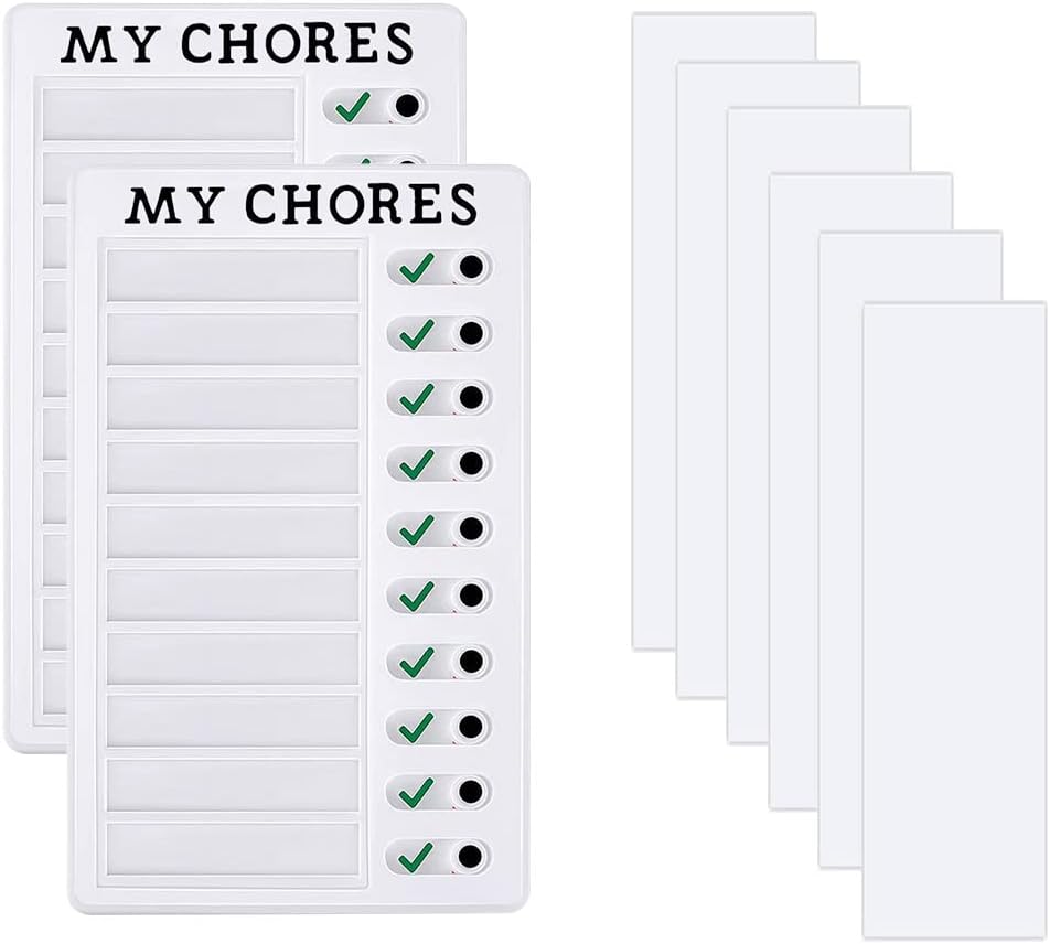 2PCS Portable To Do List Boards with 6 White Cardboards,Chore Chart for ...
