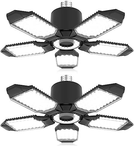 Bell+Howell Hex Bulb E26 LED Garage Light 6 Panel Deformable Shop Light ...