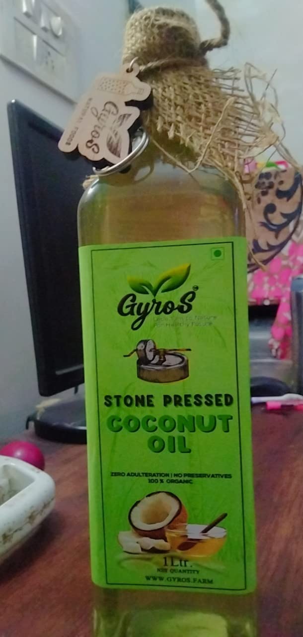 Gyros Farm Virgin Coconut Oil - 500 ml Glass Bottle : Amazon.in ...