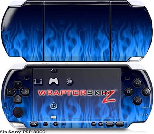 Amazon.com: Sony PSP 3000 Decal Style Skin - Fire Blue (OEM Packaging ...