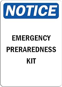 Amazon.com : Notice - Emergency Preparedness Kit Sign | Label Decal ...
