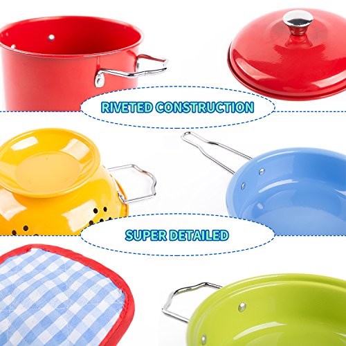 Snapklik.com : Kids Play Kitchen Toys Pots And Pans Stainless Steel ...