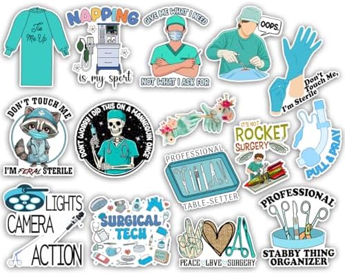 Amazon.com: TODOLIA (15Pcs-3in) Surgical Tech Sticker Pack, Funny OR ...