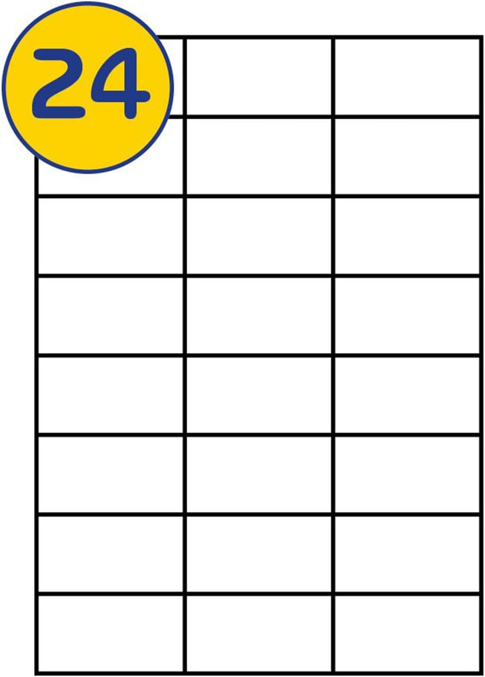 LABELS4U 100 Sheets A4, 24 Labels per Sheet, Size 70 x 37mm (2400 ...