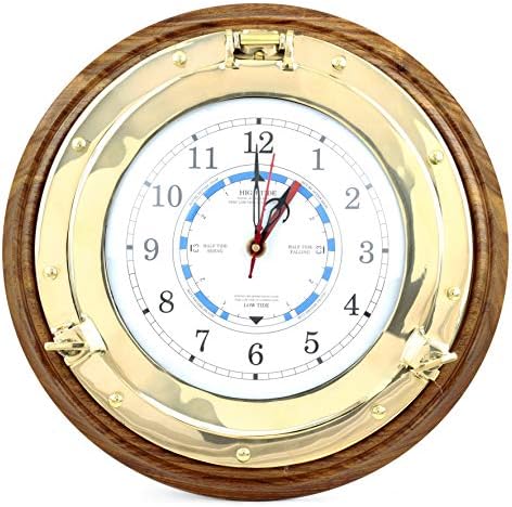Amazon.com: Nagina International 12" Solid Brass Porthole Tide & Time ...