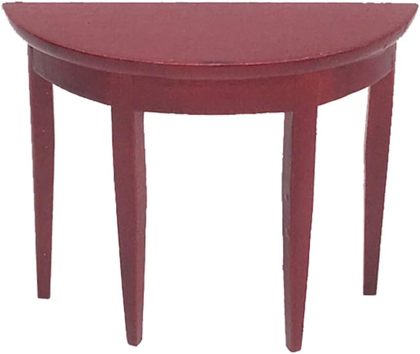 Amazon.com: Miniature Wood Side Table Dollhouse Tea Table Half- Round ...