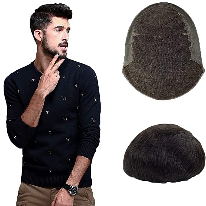 MAHAGANPATI CREATIONS Hair Patch for Men 9x6|Model:Q6 |100% Human Hair ...