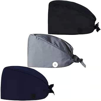 Amazon.com: ATHPIK 3pcs Solid Surgical Scrub Cap Medical Nurse Doctor ...