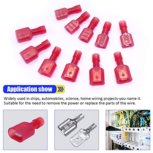 Snapklik.com : 100PCS Nylon Spade Connectors Kit 22-18 Gauge Quick ...