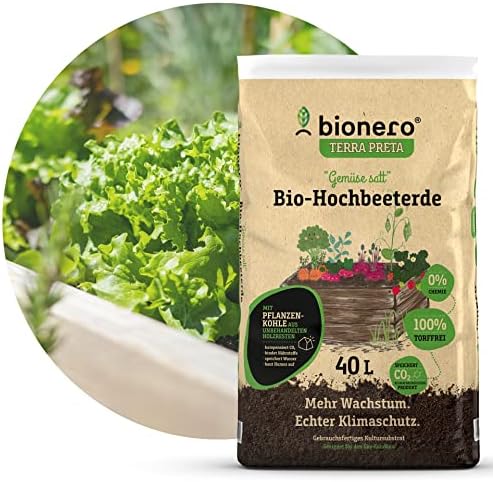 bionero® Bio-Hochbeeterde Gemüse satt 40 l Terra Preta Bodenverbesserer ...