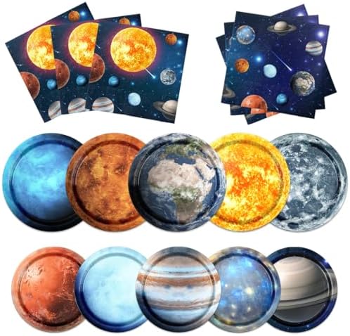 Amazon.com | CMUSKO Space Theme Party Decorations-Solar System Plates ...