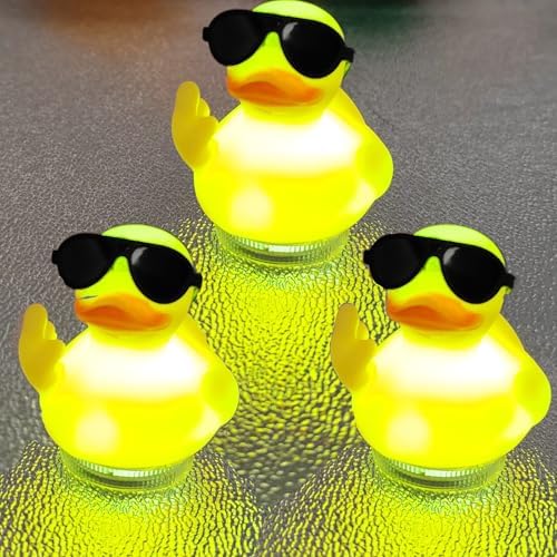 Light Up Duck Plugs, 7 Colors Car LED Lights, Duck Holder, 3 Pcs Rubber ...