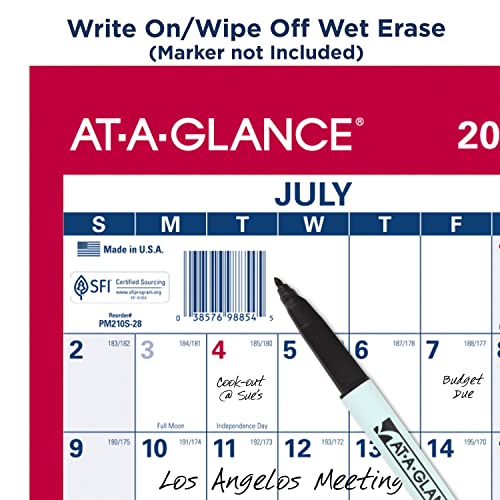 Snapklik.com : AT-A-GLANCE 2023-2024 Erasable Calendar, Dry Erase Wall Planner, 24 X 36, Large ...