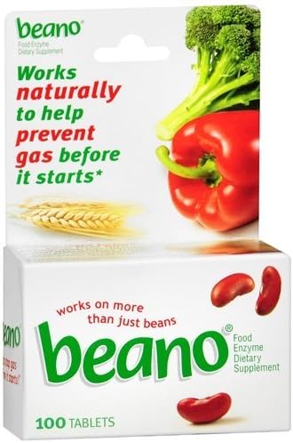 Amazon.com: Beano Food Enzyme Dietary Supplement Tablets, 100 Tablets ...
