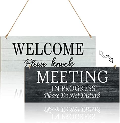 Amazon.com : SUPERDANT Meeting Sign for Office Door Double-side Meeting ...