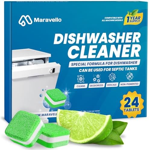 Amazon.com: Maravello Dishwasher Cleaner and Deodorizer – 24 Tablets – Dish Washer Machine Deep ...
