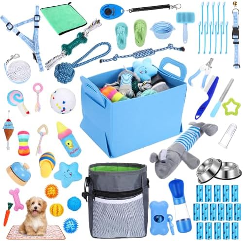 Amazon.com: PupLuxe Puppy Starter Kit Blue 22 Piece Kit Great for Dog ...