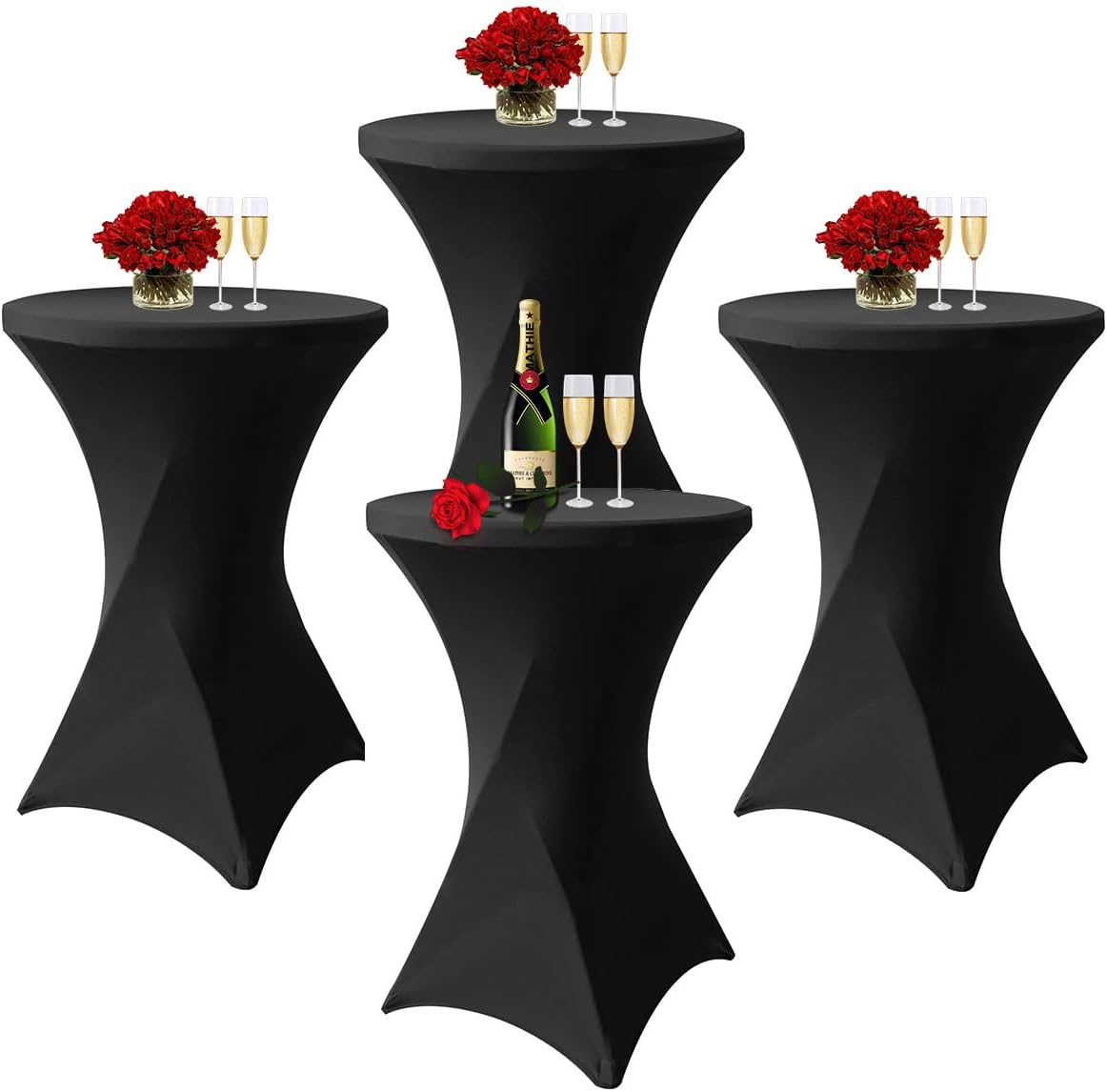 Amazon.com: Albassa 4 Pack Cocktail Table Covers 32"x43" Spandex ...
