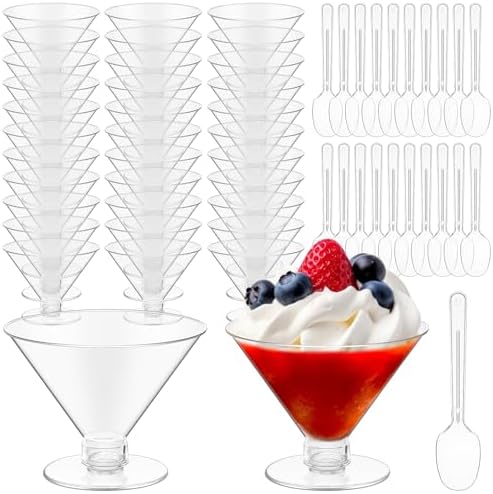 Amazon.com | 150 Pcs Plastic Martini Glasses 5oz Clear Cocktail Glasses ...