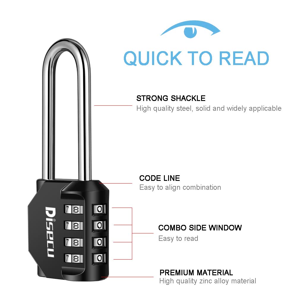 Snapklik.com : 1 Pack Disecu 4 Digit Combination Lock, 2.6 Inch Long ...