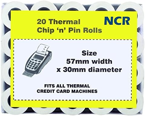 NCR 57 x 30mm Chip and PIN Till Rolls - 20 Rolls : Amazon.co.uk ...
