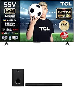 Amazon | 【セット買い】【Amazon.co.jp 限定】TCL 55V型 広色域 4K 液晶テレビ ネット動画対応 55P747 (GoogleスマートTV) 4Kチューナー内蔵 ...