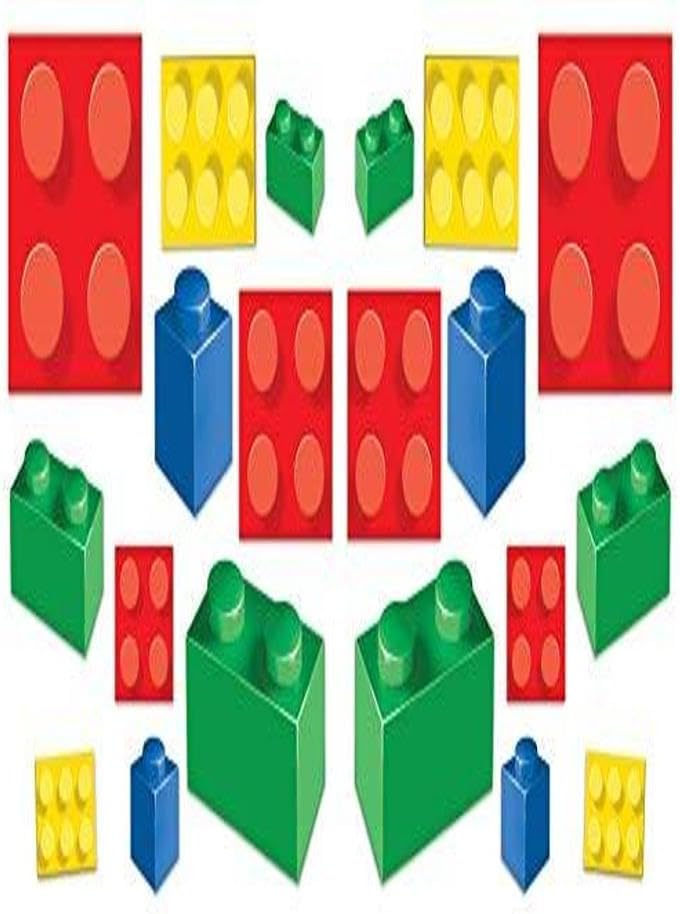Amazon.com: Assorted Colors Building Block Cutouts - 20 Pcs. : Home ...