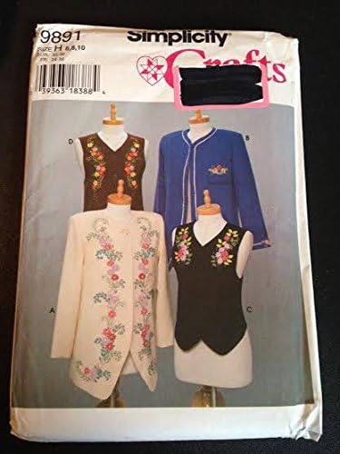Amazon.com: Simplicity 9891 Sewing Pattern, Misses' Jackets and Vests ...