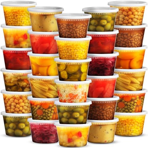16 Oz Deli Food Containers with Lids - (36 Sets) Airtight Food Storage ...