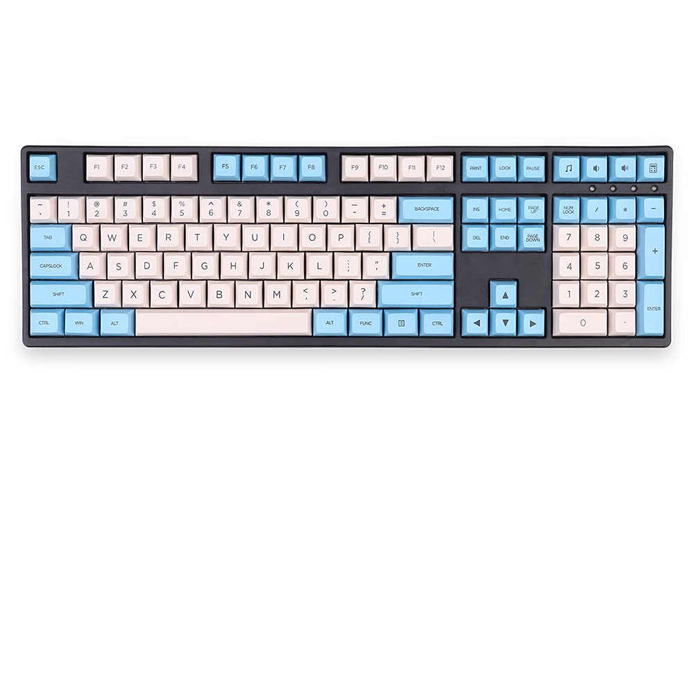 Buy 108 Keys PBT Keycap XDA Profile DYE-SUB Personalized Blue and White ...