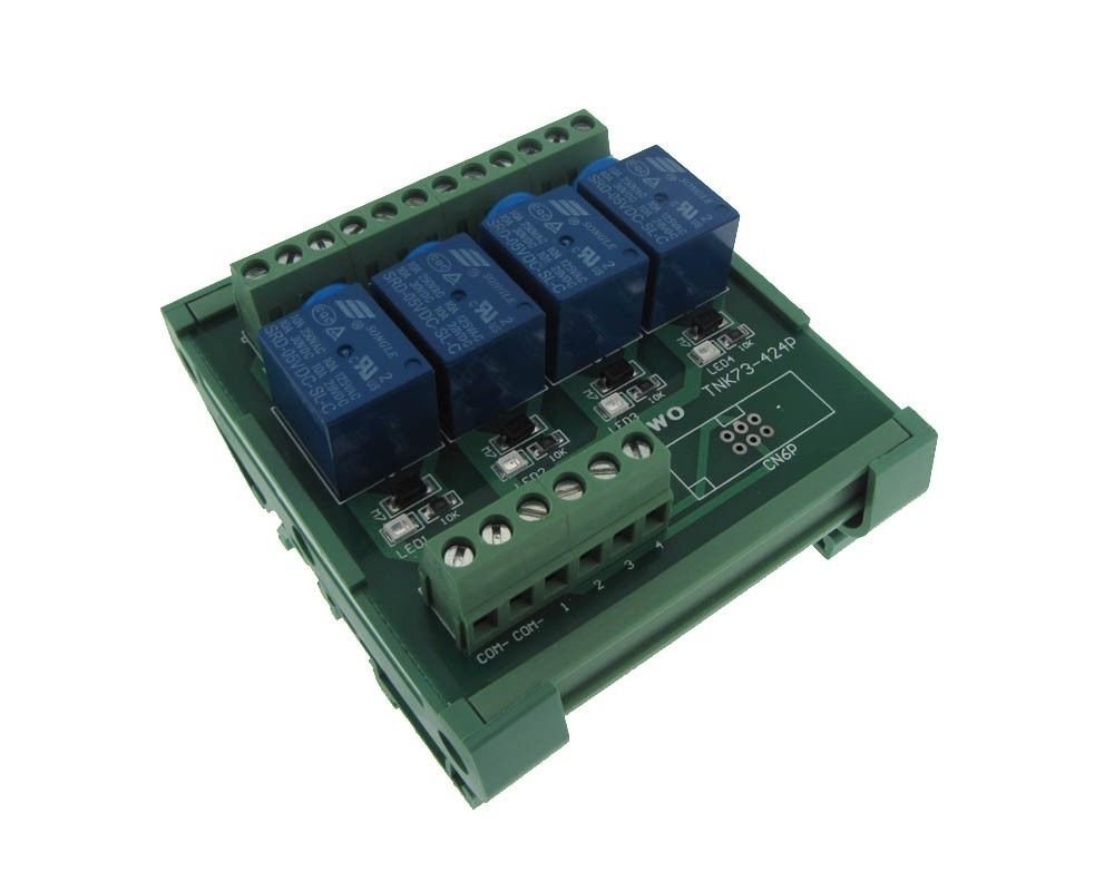 Buy 4 Channel 24VDC Relay Board PLC DIN Rail ing common cathode - PNP ...