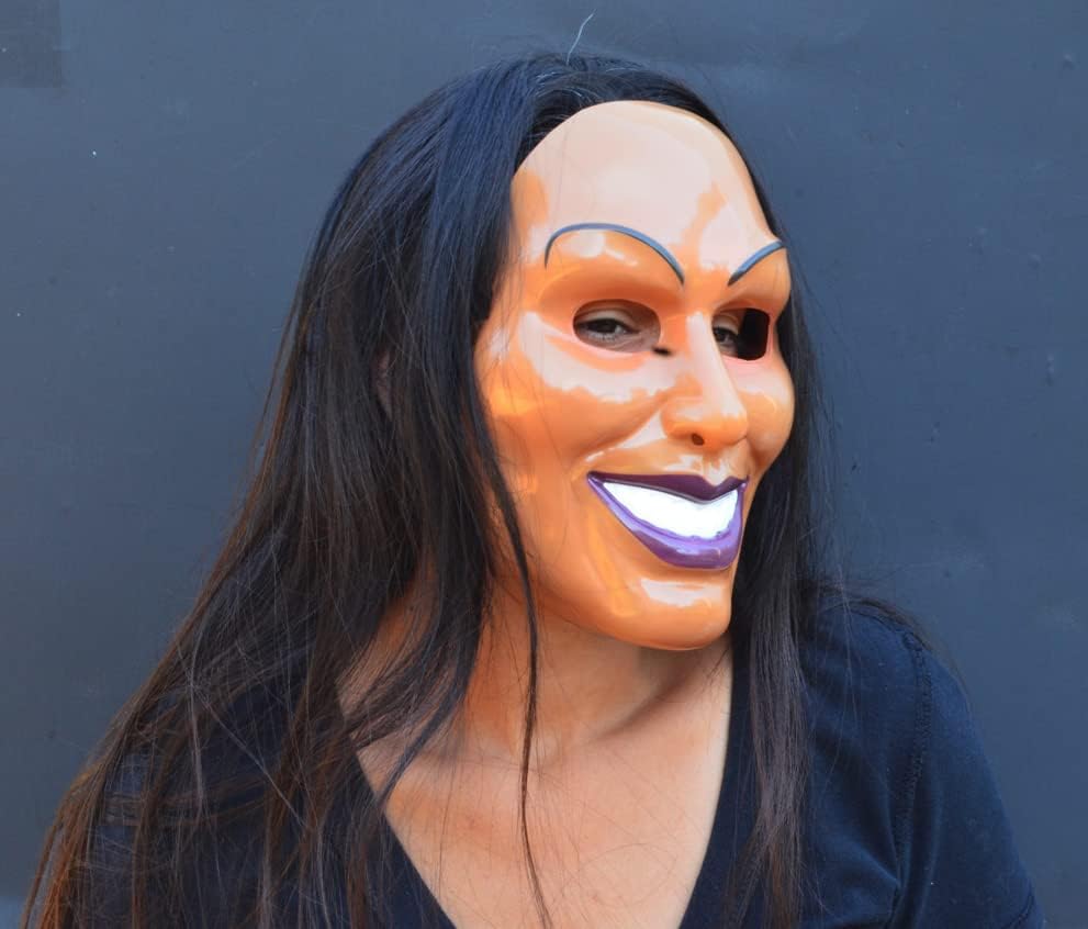 Amazon.com: Scary Creepy Halloween The Smiling Face Purge Mask (Female ...