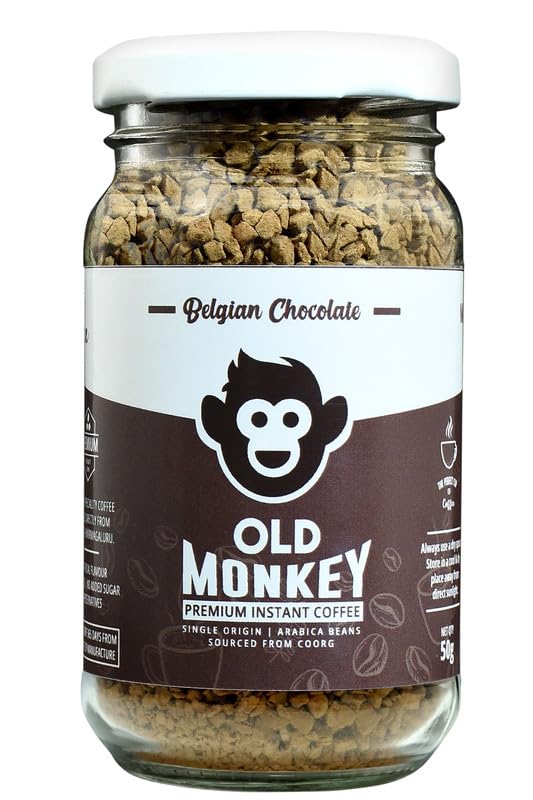 Old Monkey Belgian Chocolate Instant Coffee Powder 50 G | Chemical Free ...