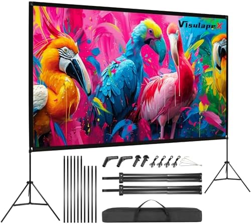 VISULAPEX No Wrinkles 100 Inch Projector Screen - Super Stable with ...