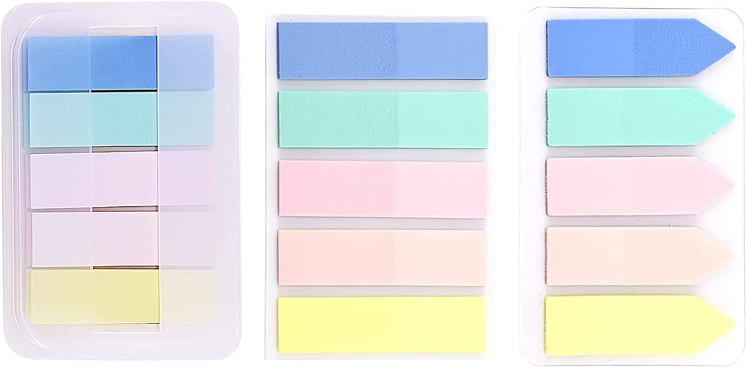 300Pcs Sticky Tabs Page Markers,Transparent Sticky Notes Flags Pastel ...