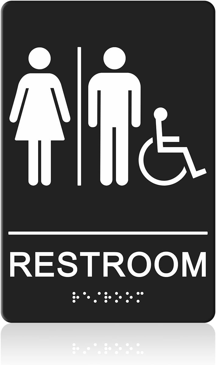 Amazon.com: GicnKeuz ADA Braille Unisex Bathroom Signs,9 x 6 Inches ...
