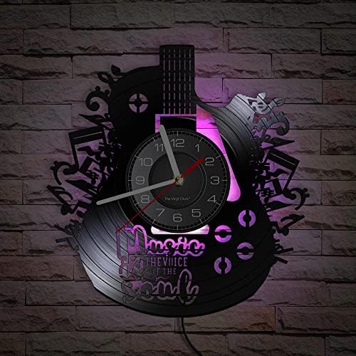 Amazon.com: Timethink 12 Inch Guitar Music Wall Clock with 7 Colors ...